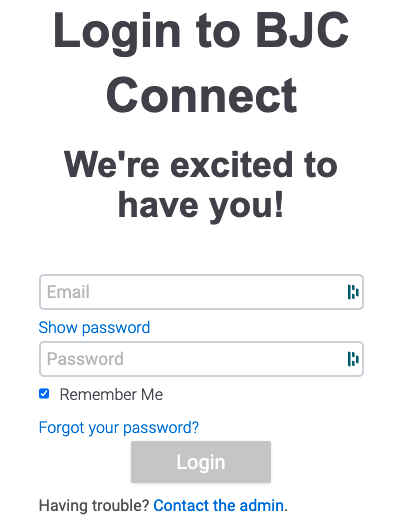 BJC Connect | Help with Logging In and Registering